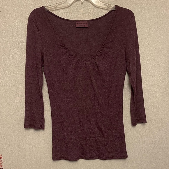 Michael Stars | Tops | Michael Stars Medium Maroon With Gold Stretchy ...